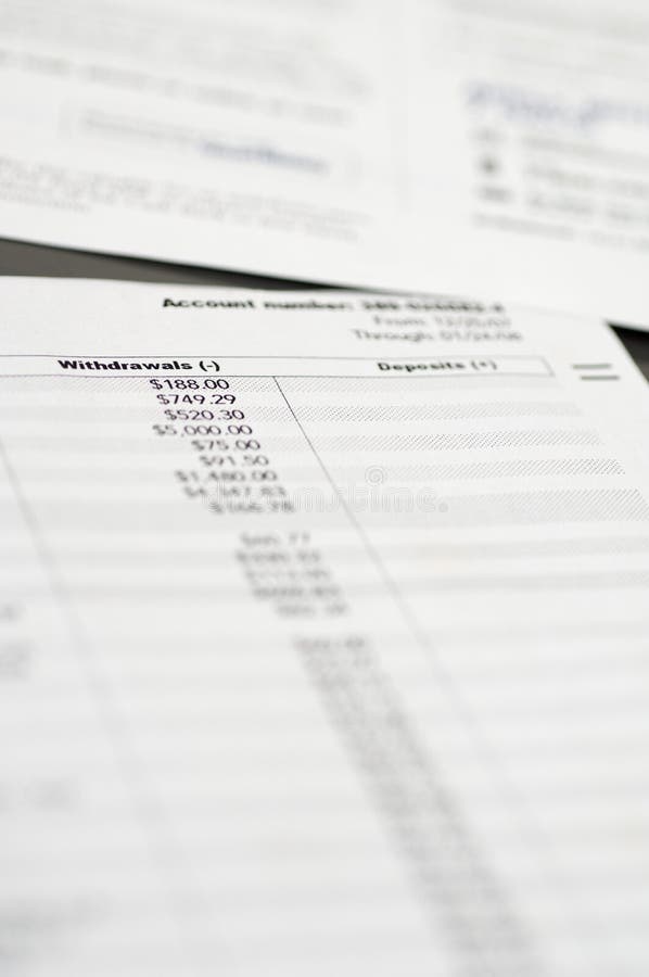Withdrawal and Deposit Receipt Stock Image - Image of expenditure, home ...