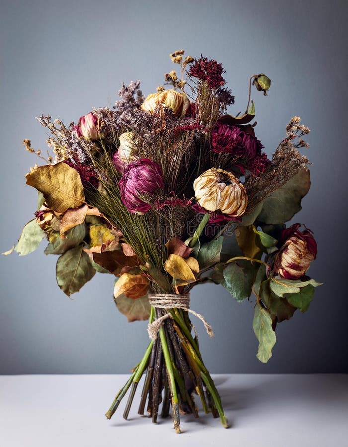 Withered Bouquet of Flowers Stock Illustration - Illustration of ...