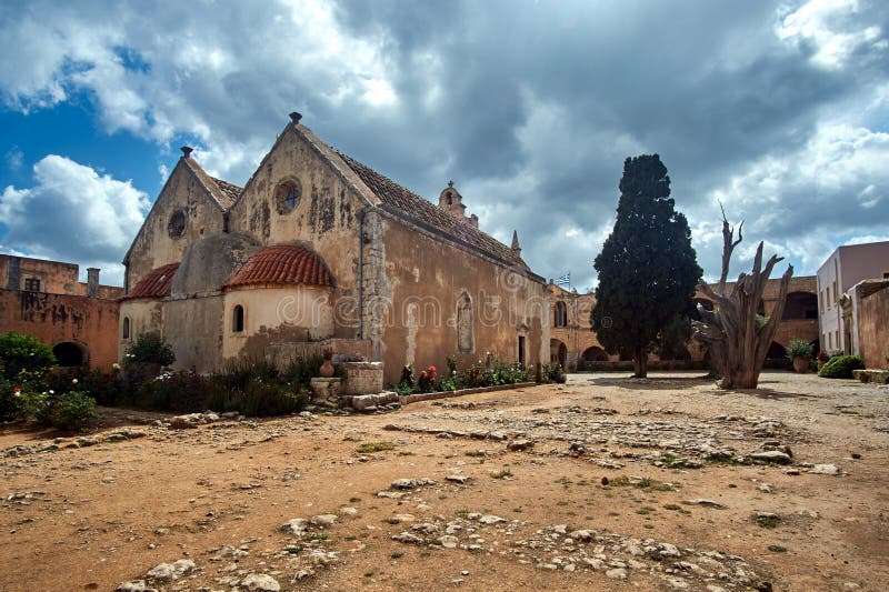 A Withered Tree in the Courtyard of the Orthodox Monastery of Moni ...