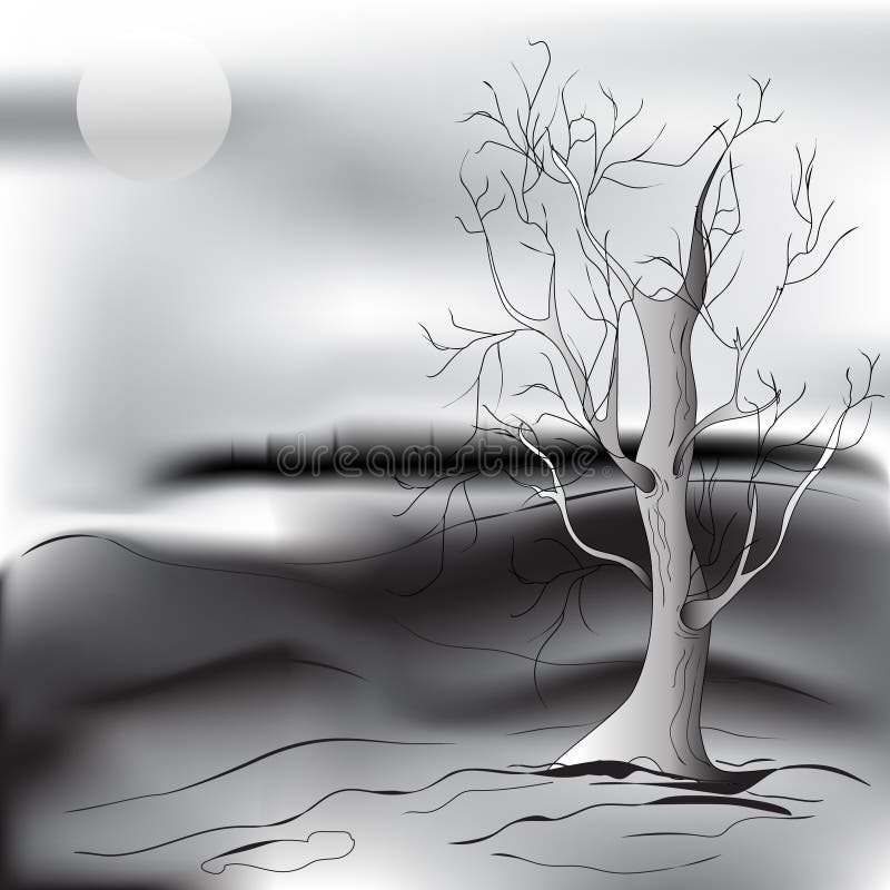 The Withering Nature of a Deep Autumn Time. Stock Vector - Illustration ...