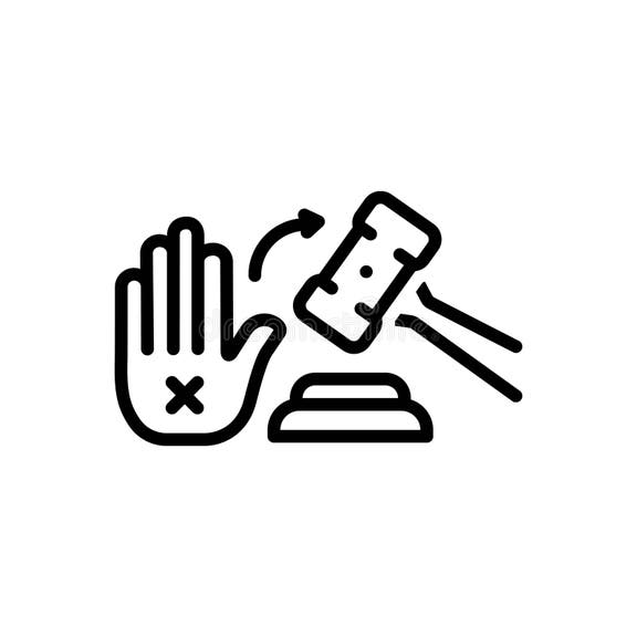 Black Line Icon for Withhold Judegement, Withhold and Legal Stock ...