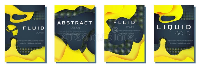 Creative Modern Liquid Poster Vector Cover Set Stock Vector ...