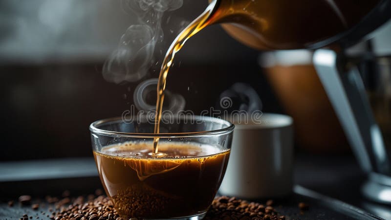 Dynamic PourOver Coffee Brewing Process a Vibrant Vector Illustration ...