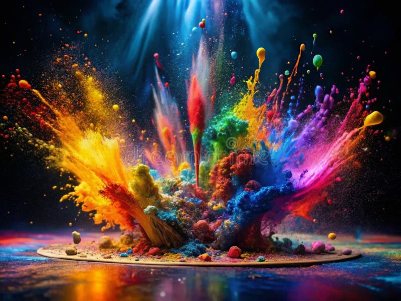 A Stunning Explosion of Color a Painters Palette Unleashes a Vibrant ...