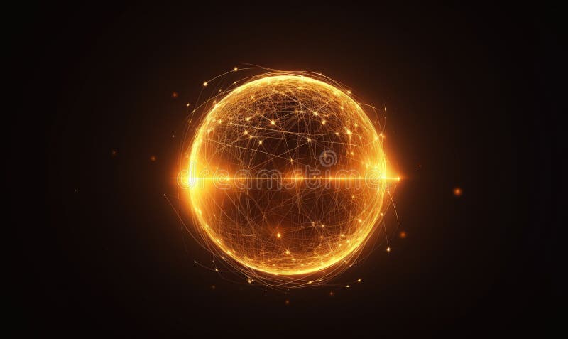Witness the Captivating Glow of a Golden Light Sphere Stock ...