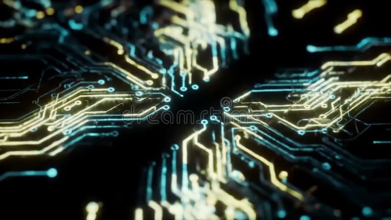 Explore Intricate Circuit Designs with Glowing Connections in ...