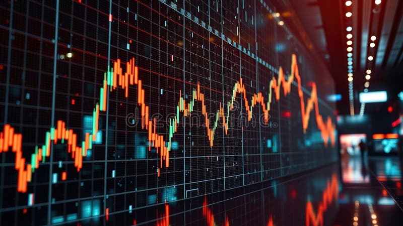 AIGenerated Financial Crisis Visualization a Falling Stock Market Graph ...