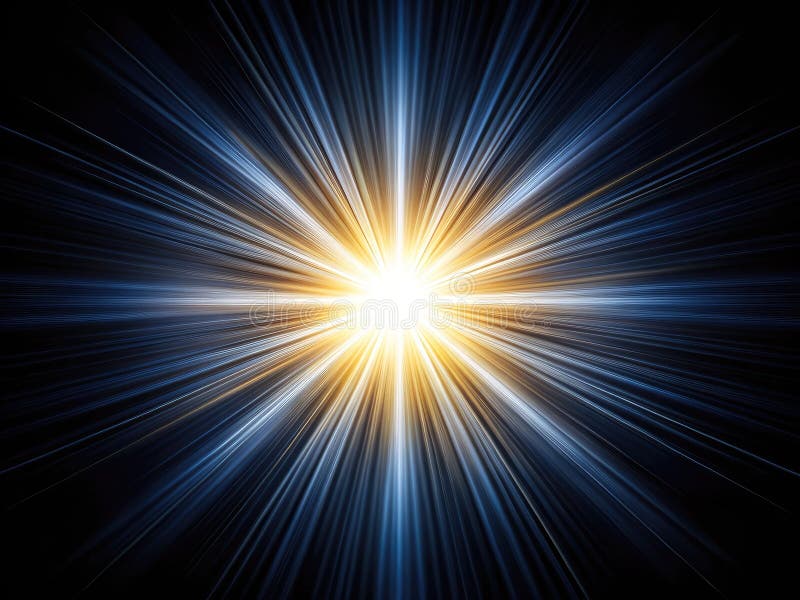Dynamic Spotlight Explosion Abstract Light Burst on a Striking Black ...