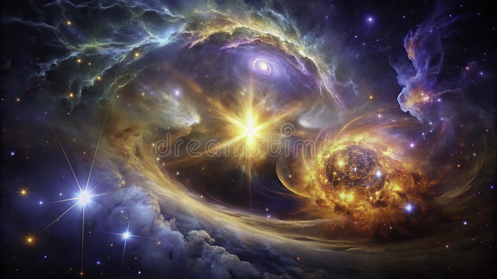 Witness the Epic Collision of Cosmic Nebulae a Generative AIs Visual ...