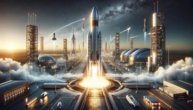 Epic Rocket Launch: AI Crafted Futuristic Sci-Fi Scene Stock ...