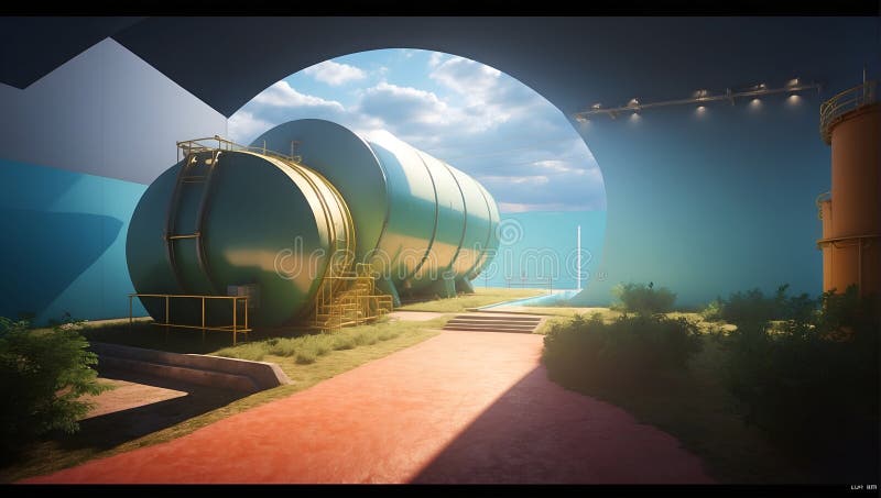Hyper-realistic Sci-fi Marvel: Raytraced Storage Tanks. Ai Generated ...