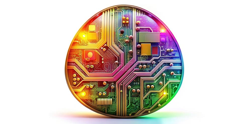 A Vibrant Circuit Board Easter Egg Detailed Technology Art for Spring ...