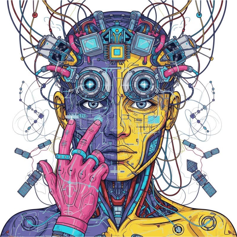Ai Humanoid Biometric Tech Connection Stock Illustrations – 1 Ai ...