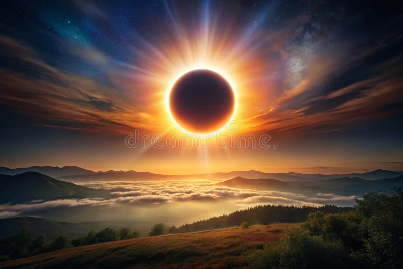 Witness the Majesty of a Total Solar Eclipse a Breathtaking Panoramic ...