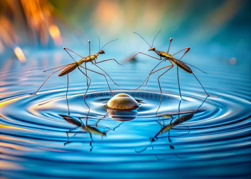 Delicate Dance on the Waters Surface Water Striders Master the Art of ...