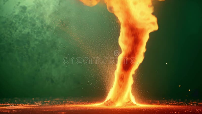 Fire Tornado Burning with Sparks on Green Screen Background Stock Video ...