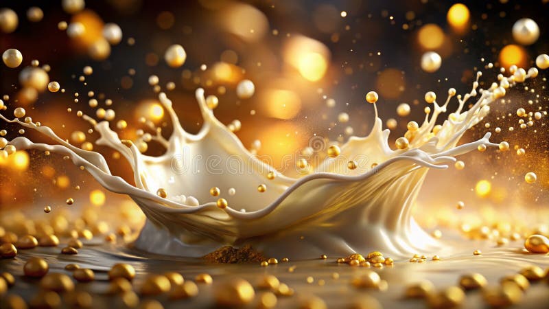 Golden Milk Splash a Stunning Visual Symphony of Texture and Light ...