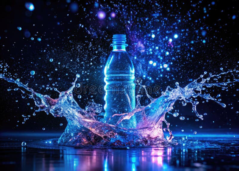 Epic Nighttime Explosion of Dark Blue Liquid a Stunning 8K Water Splash ...