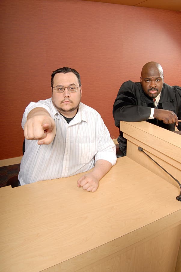 Witness Pointing at the Accused Stock Photo - Image of guilt ...