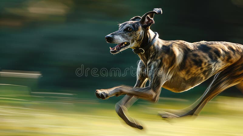 Velocity Unleashed: Graceful Greyhound in a Swift Sprint Outdoors Stock ...
