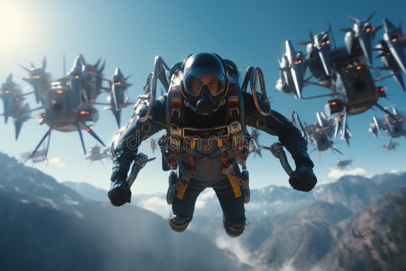 Jetpackwearing Daredevils Stock Illustrations – 2 Jetpackwearing ...