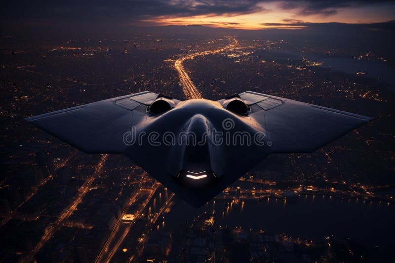 Witness a Stealth Bomber Emerging from the Stock Illustration ...