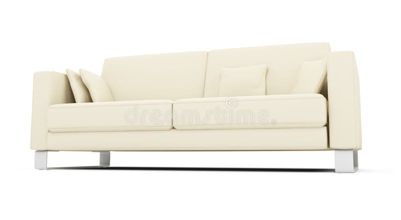 Witte sofa over wit stock illustratie. Illustration of zetel - 8293478