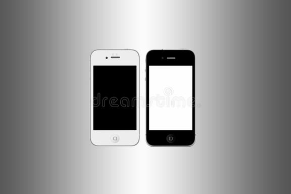 Zwarte en witte iPhone redactionele fotografie. Illustration of ...