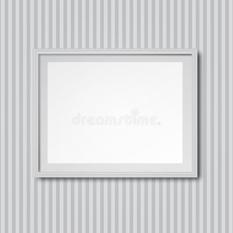 Witte Gestreepte Muur Met Kader Vector Illustratie - Illustration of ...