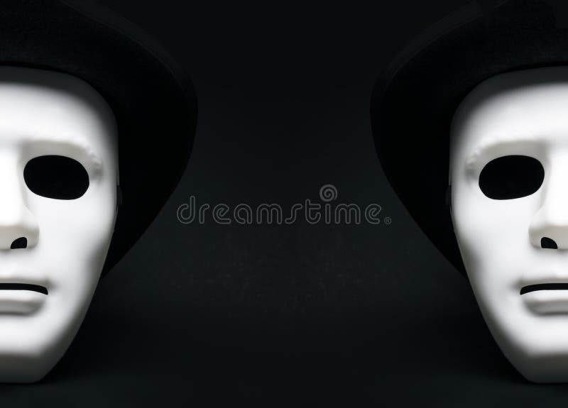Wit menselijk masker stock afbeelding. Image of drama - 103274885