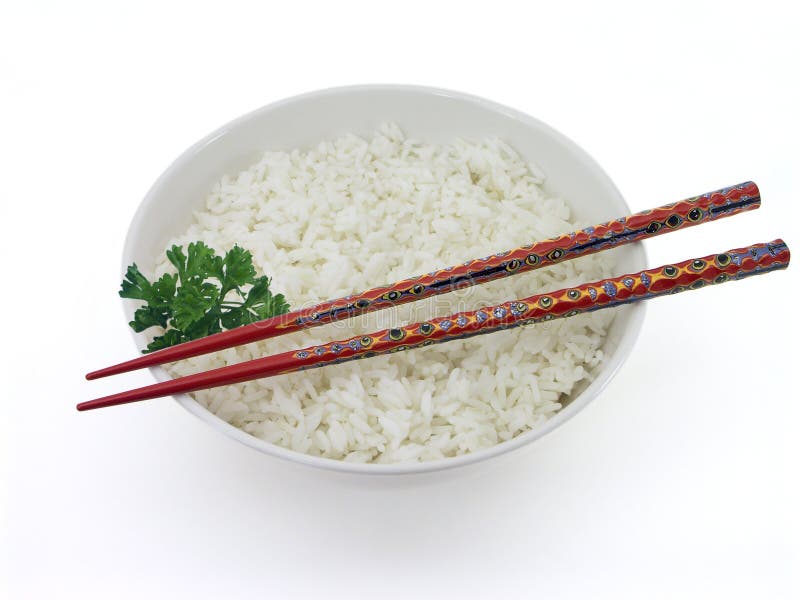 Witte Rijst en Eetstokjes stock afbeelding. Image of dien - 1022163