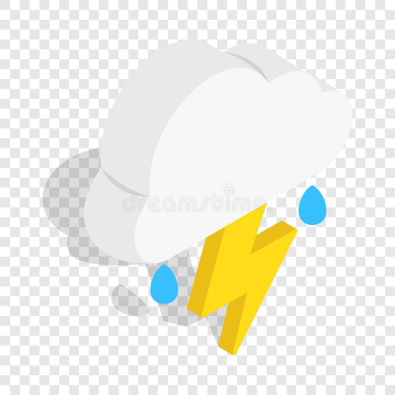 Witte Wolk Met Bliksem En Regendalingenpictogram Vector Illustratie ...