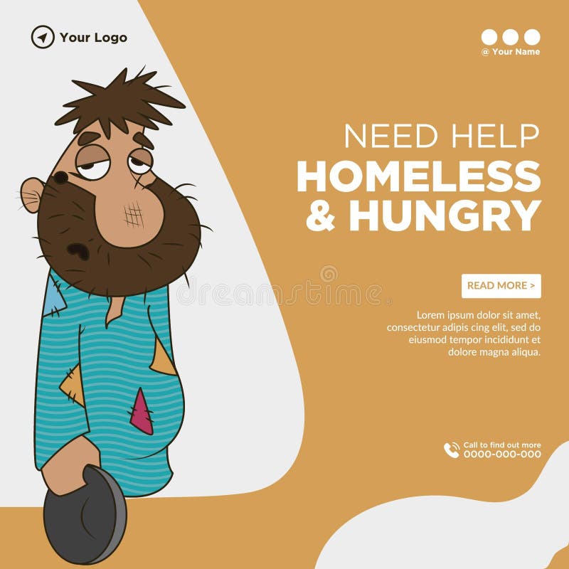 Banner Design of Need Help Homeless and Hungry People Stock Vector ...