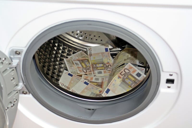 Witwassen Van Geld In Wasmachine Stock Afbeelding - Afbeelding ...