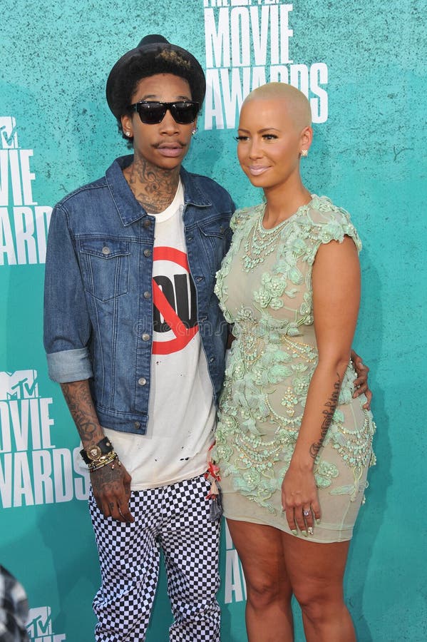 Wiz Khalifa and Amber Rose editorial stock image. Image of awards ...
