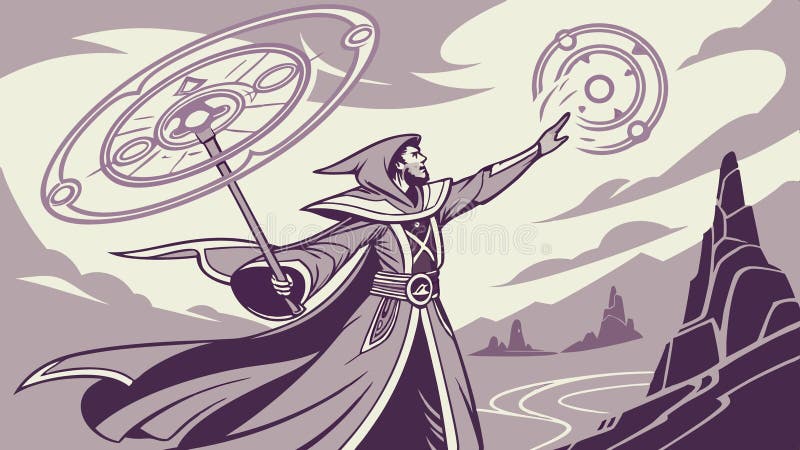 Wizard Casting Spell, Magical Fantasy Character Vector Design ...