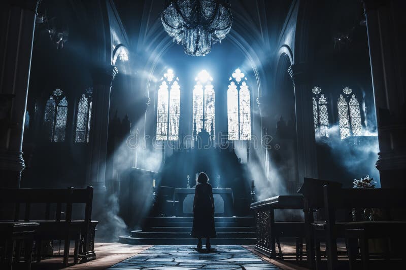 Wizard Casting Spells in a Mysterious Castle Stock Illustration ...