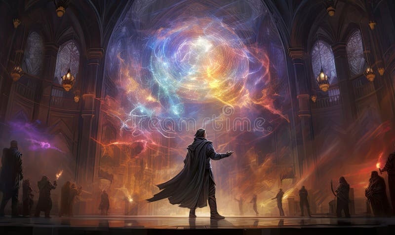 The Wizard, Clad in Robes of Deep Purple, Performs His Intricate Magic ...