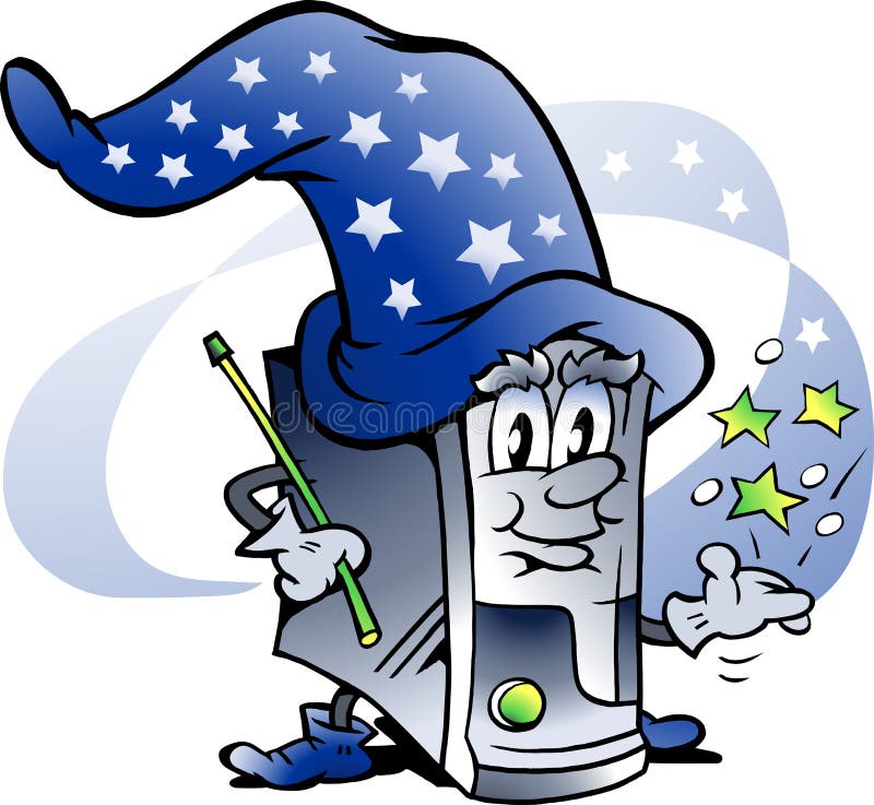 An Wizard Computer Repairman Stock Vector - Illustration of humor ...