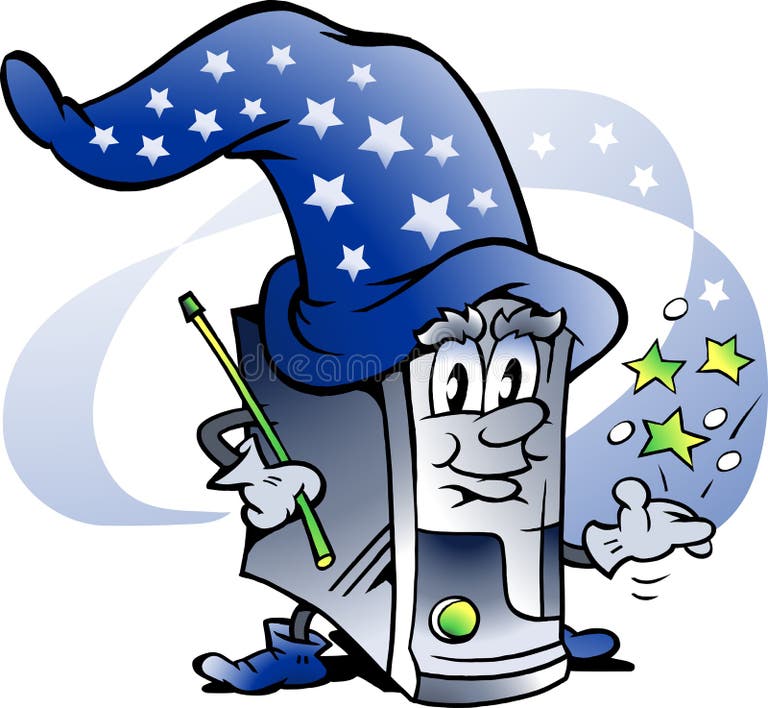 An Wizard Computer Repairman Stock Vector - Illustration of humor ...