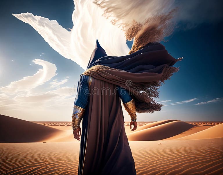 A wizard in desert stock illustration. Illustration of çölde - 268201117
