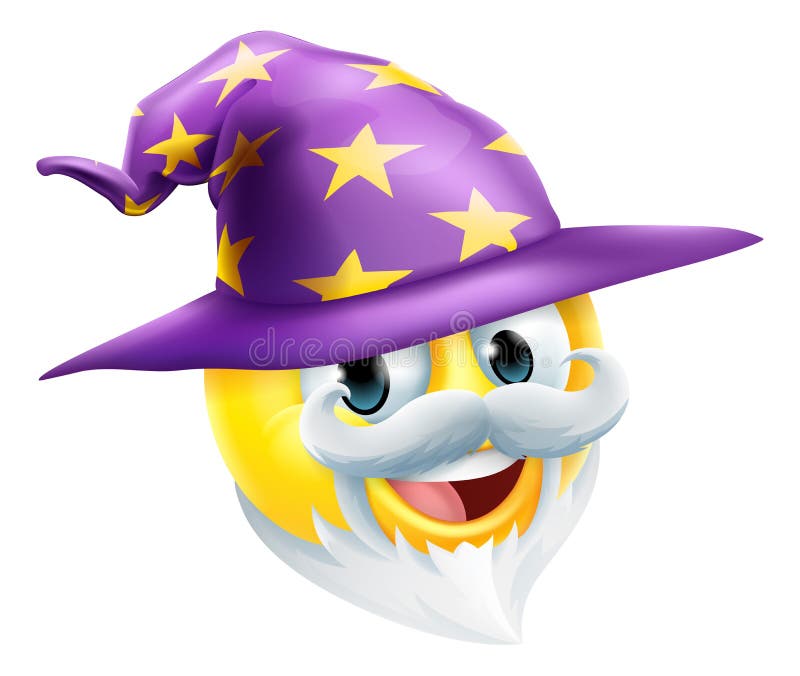 Wizard Emoticon Face Emoji Cartoon Icon Stock Vector - Illustration of ...