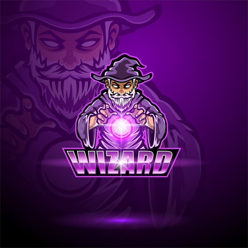 Wizard Esport Mascot Logo Design Stock Vector - Illustration of ...