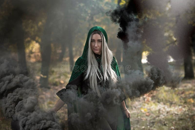 Wizard at Forest, Halloween Concept Stock Photo - Image of halloween ...