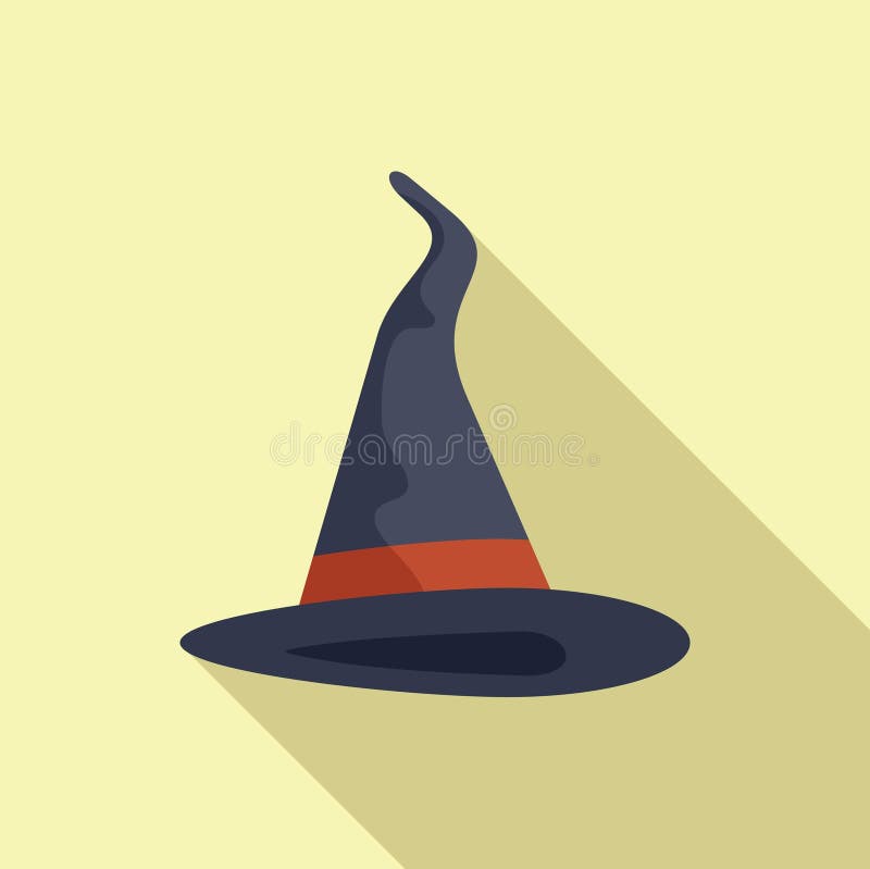 Wizard Hat Casting a Long Shadow on Yellow Background Stock ...