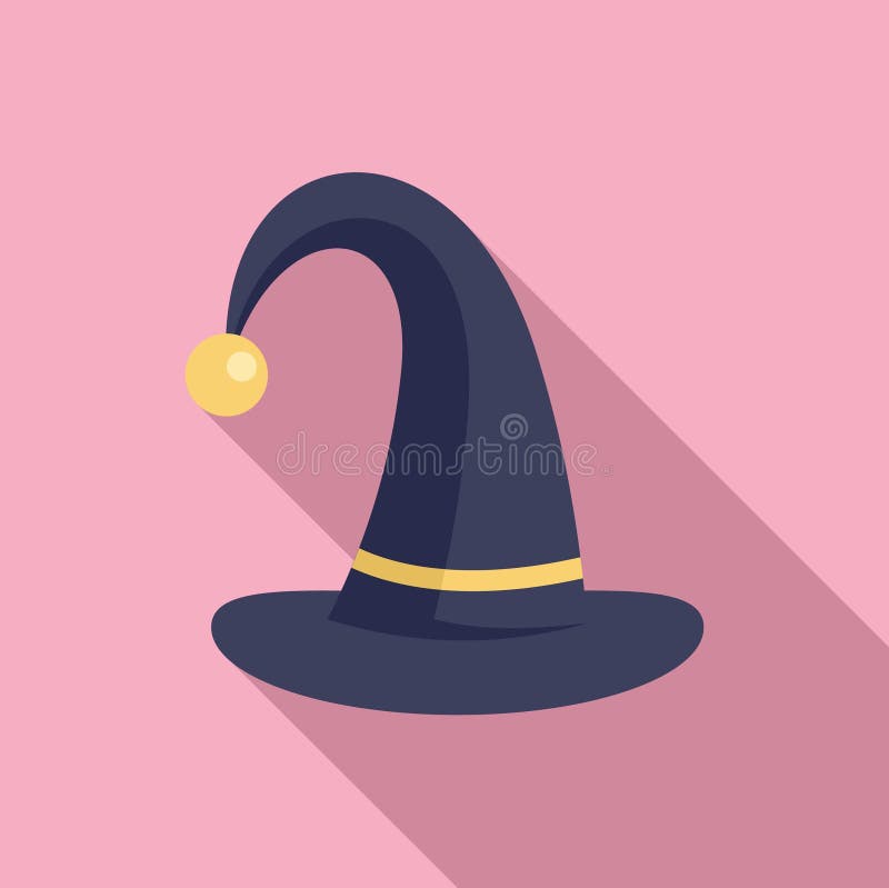 Wizard Hat with Golden Buckle Casting Shadow on Pink Background Stock ...