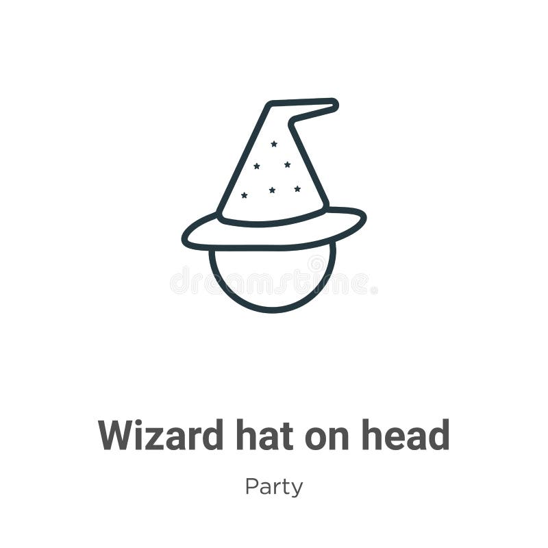 Wizard Outline Vector Icon. Thin Line Black Wizard Icon, Flat Vector ...