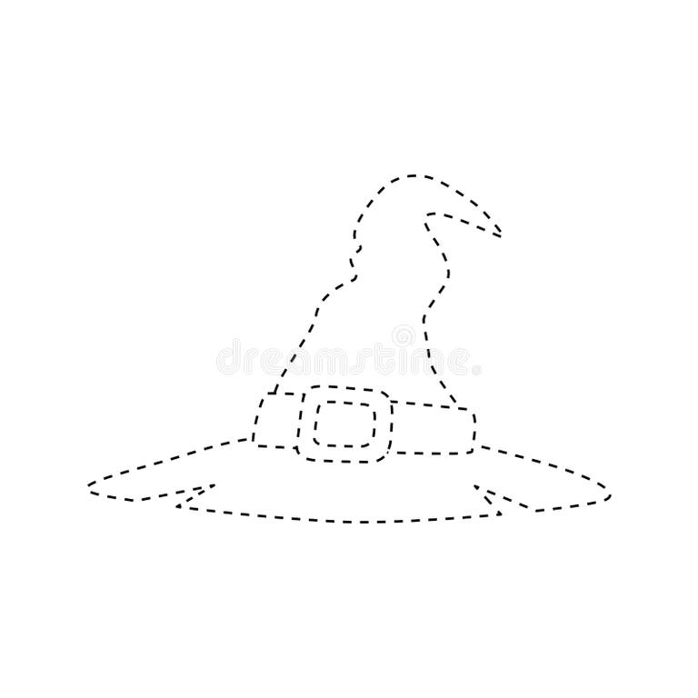 Wizard Hat Tracing Worksheet for Kids Stock Vector - Illustration of ...