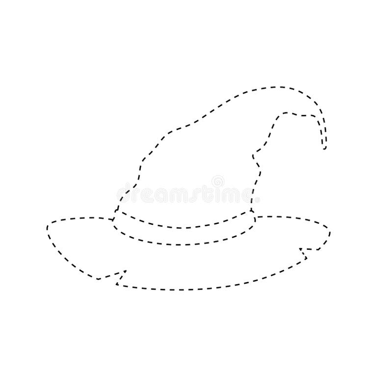 Wizard Hat Tracing Worksheet for Kids Stock Vector - Illustration of ...