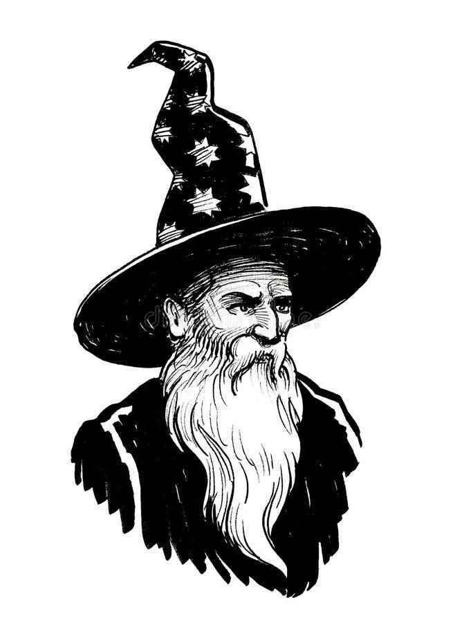 Wizard head stock illustration. Illustration of magician - 234377004